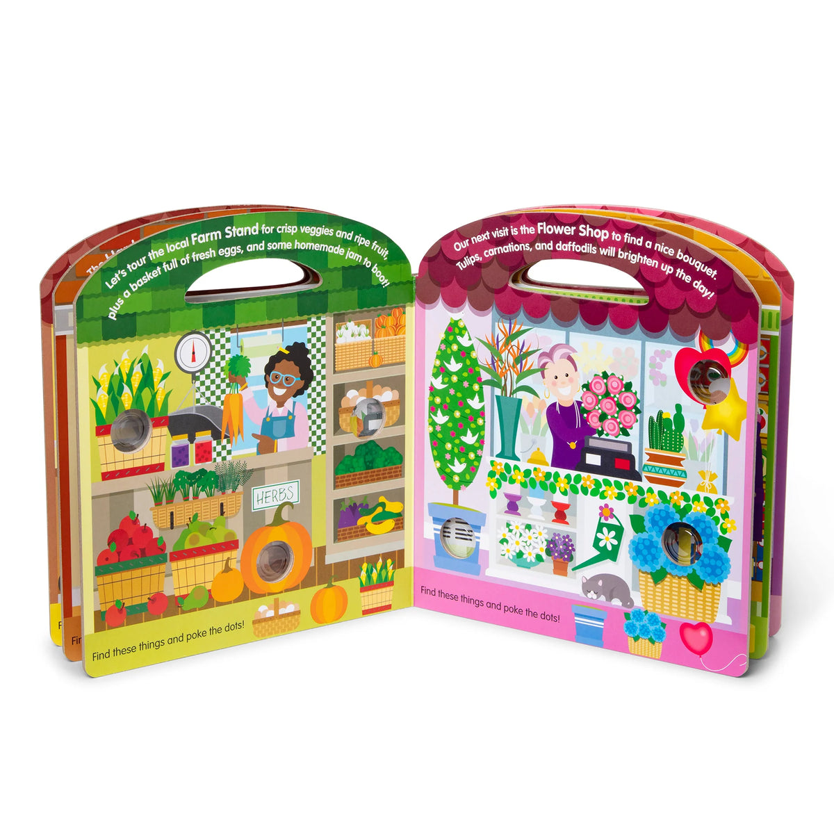Poke-A-Dot: All Around Our Town Board Book – learning tree toys, books ...